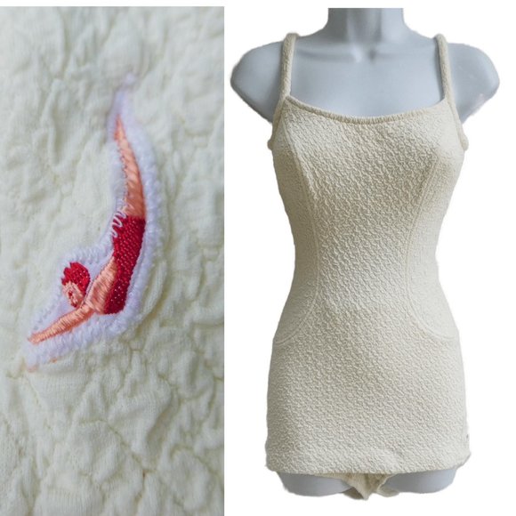 Jantzen | Swim | Vintage Jantzen Swimsuit Ecru Modesty Skirt Bra Cups ...